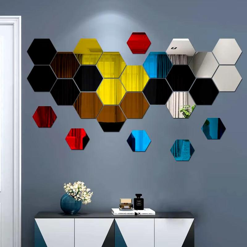 3D Hexagon Mirror Wall Sticker – AP Essentials