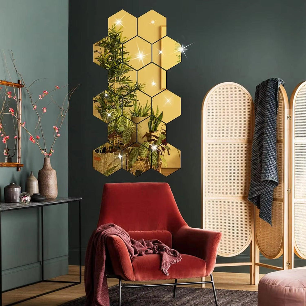 3D Hexagon Mirror Wall Sticker – AP Essentials